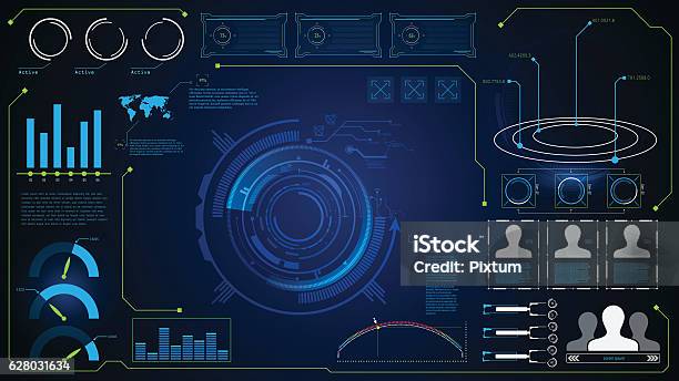 Hud 인터페이스 Ui Gui 미래 기술 화면 개념 배경 템플릿 0명에 대한 스톡 벡터 아트 및 기타 이미지 0명 굽기