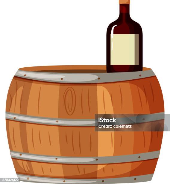 Wooden Berrel And Red Wine Stock Illustration Download Image Now Barrel Clip Art Computer