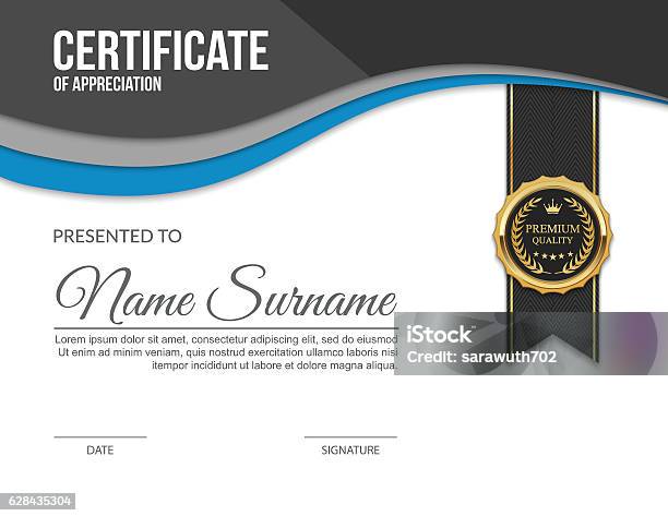 Vector Certificate Template向量圖形及更多凸版效果圖片 凸版效果 成功 成就 Istock
