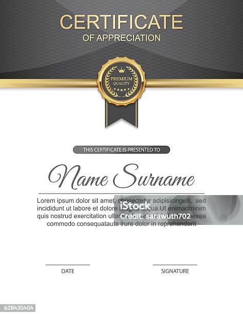 Vector Certificate Template向量圖形及更多凸版效果圖片 凸版效果 垂直構圖 成功 Istock