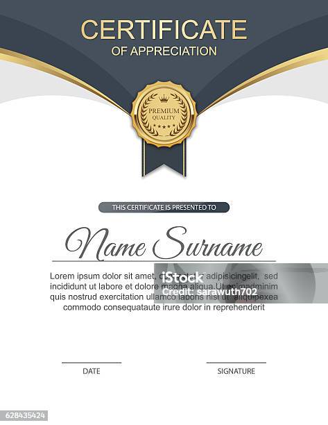 Vector Certificate Template向量圖形及更多凸版效果圖片 凸版效果 垂直構圖 成功 Istock
