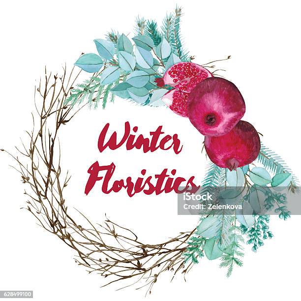 Vector Watercolor Floristic Composition向量圖形及更多大自然圖片 大自然 插圖 方形 Istock