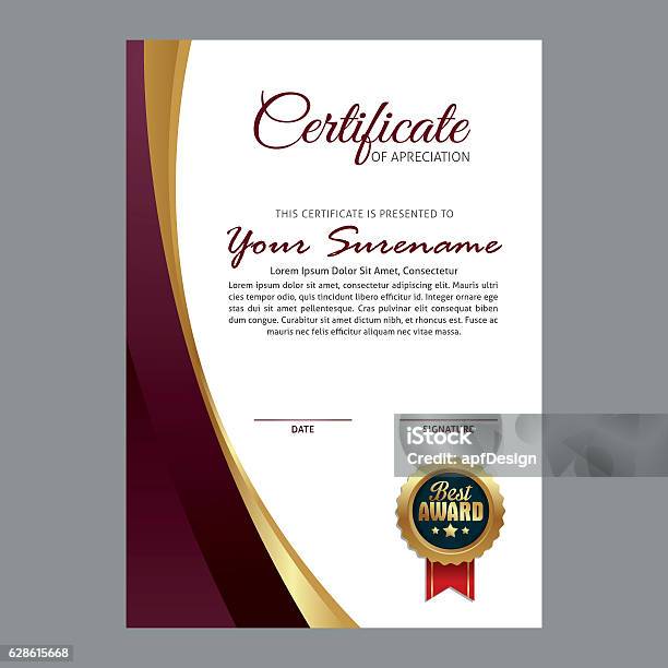 Certificate Template Design向量圖形及更多優惠券圖片 優惠券 凸版效果 商務 Istock