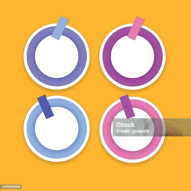 Colorful Sticker Set Infographic Business Collection Copy Space Stock