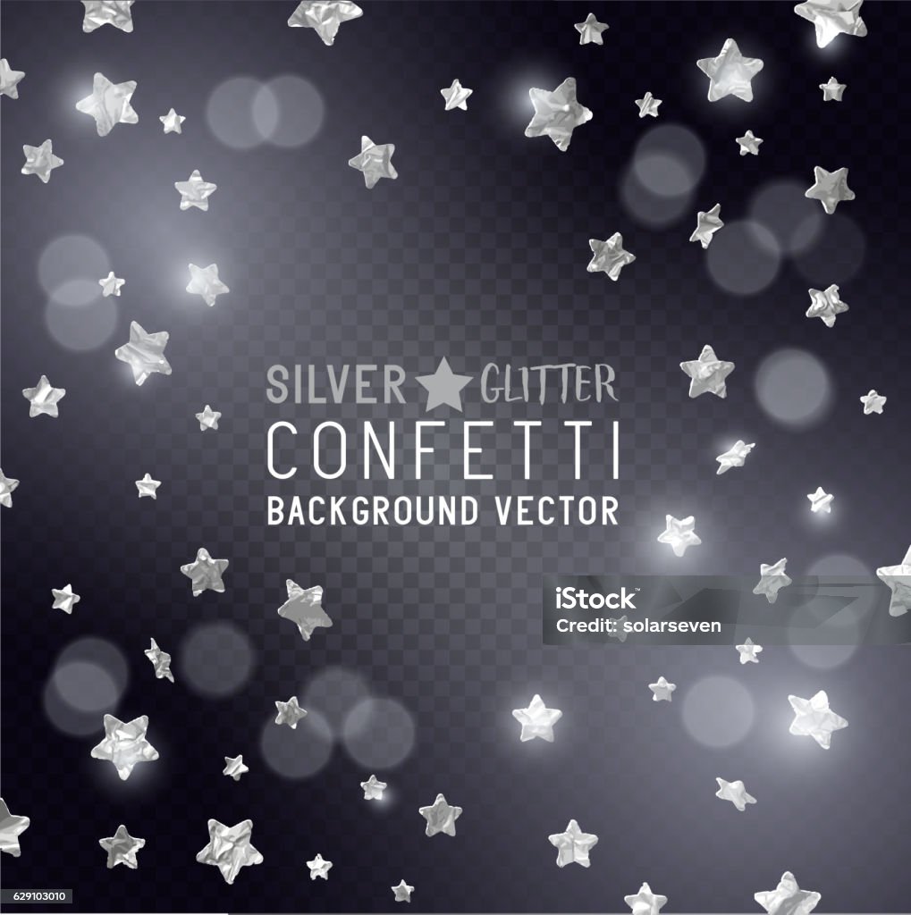 Silver Star Confetti Stock Illustration Download Image Now Abstract
