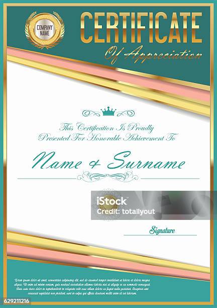 Certificate Retro Design Template向量圖形及更多保安圖片 保安 優惠券 凸版效果 Istock