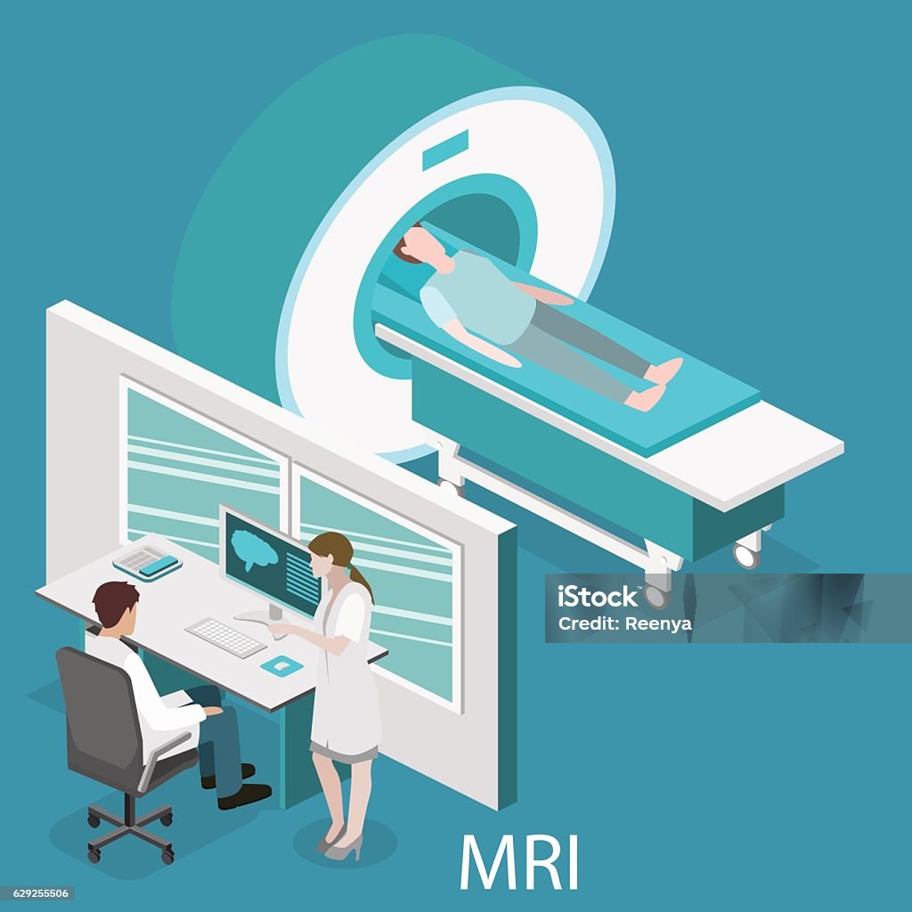 Ilustración De Ilustración Plana Isométrica De La Tela De Mri Del