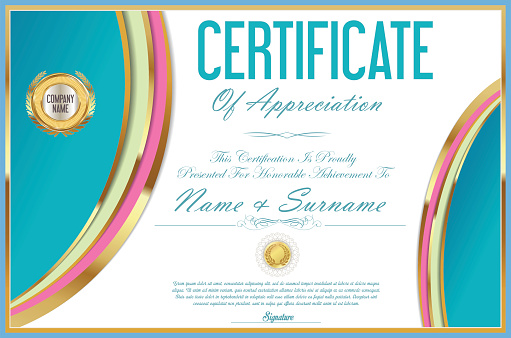 Certificate Retro Design Template向量圖形及更多保安圖片 保安 優惠券 凸版效果 Istock