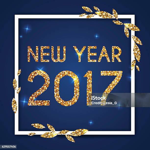 Tahun Baru 2017 Kartu Ucapan Tipografi Kartu Pos Template Ilustrasi