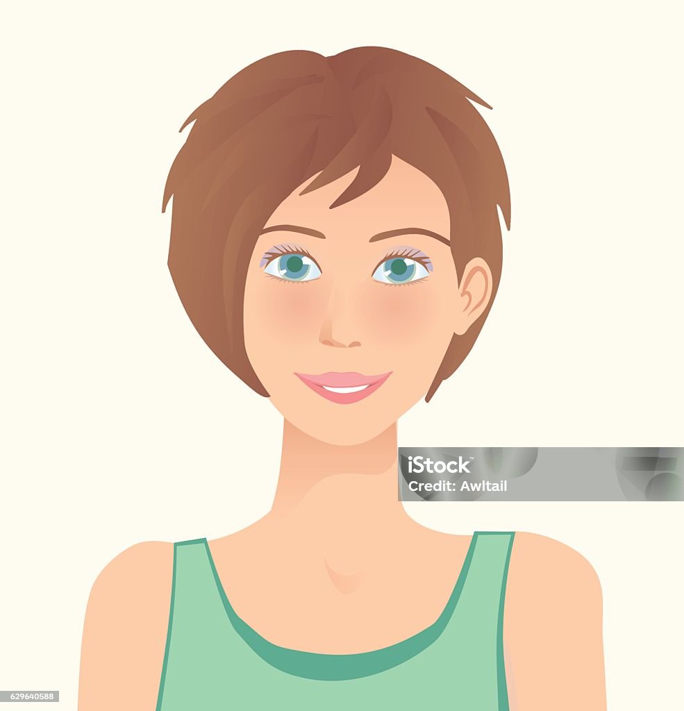 Beautiful Girl Face Young Woman Smiling Stock Illustration Download