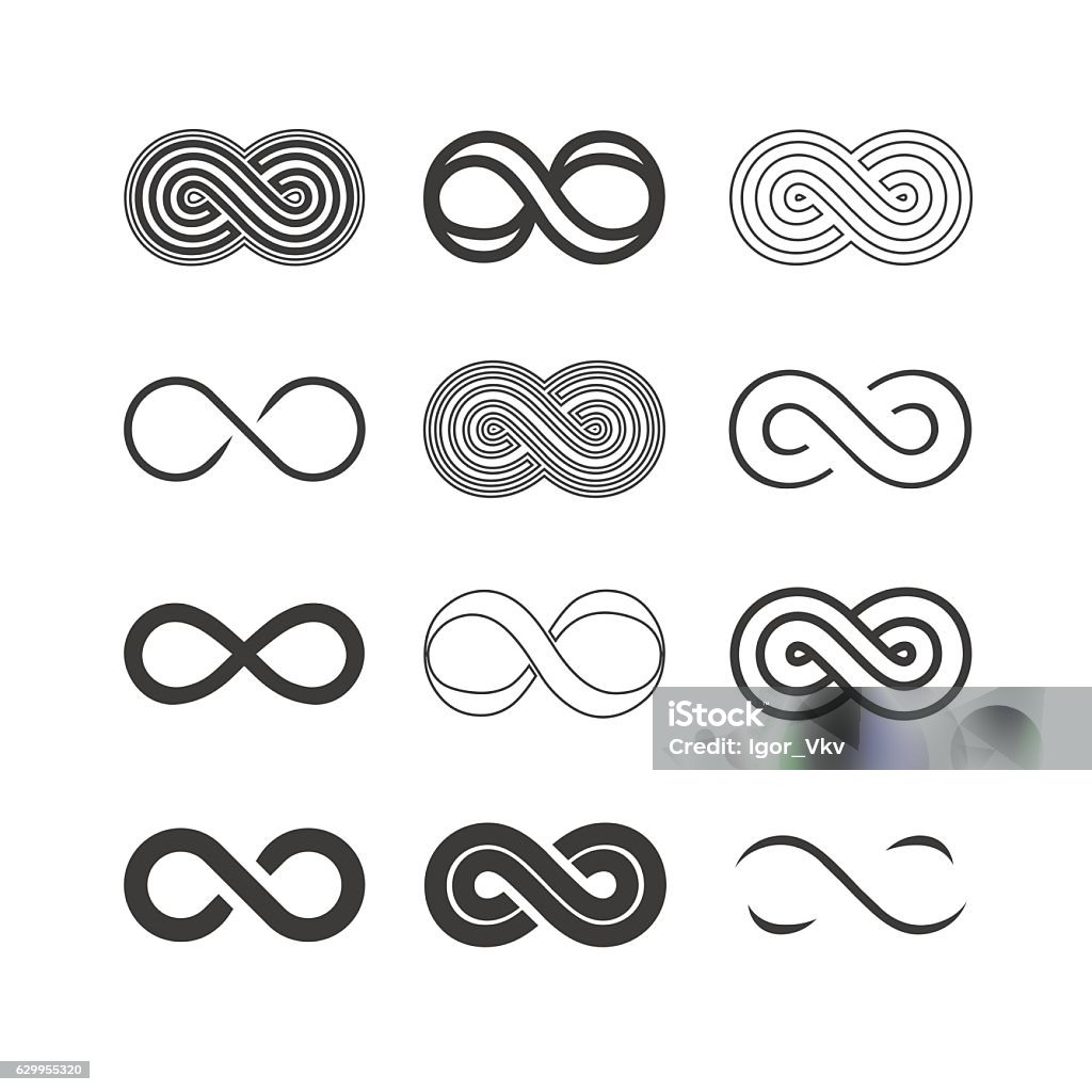 Ilustración De Conjunto De Los Símbolos Infinitos Y Más Vectores Libres