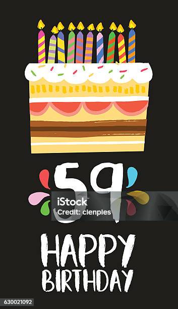 Kartu Selamat Ulang Tahun 59 Lima Puluh Sembilan Tahun Kue Ilustrasi ... Kartu Selamat Ulang Tahun 59 Lima Puluh Sembilan Tahun Kue Ilustrasi ...
