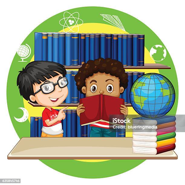 Dua Anak Lakilaki Membaca Buku Di Sekolah Ilustrasi Stok - Unduh Gambar ... Dua Anak Lakilaki Membaca Buku Di Sekolah Ilustrasi Stok - Unduh Gambar ...