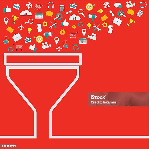 Proses Kreatif Filter Big Data Terowongan Data Konsep Vektor Analisis