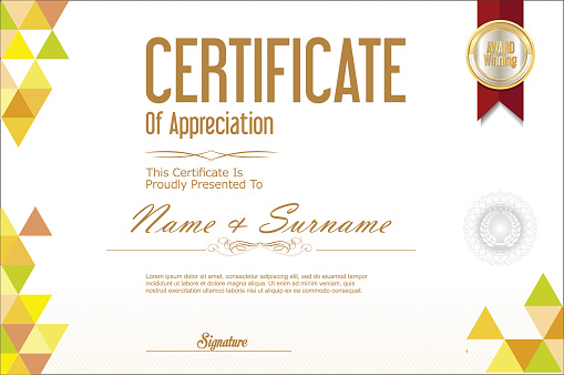 Certificate Retro Design Template向量圖形及更多保安圖片 保安 優惠券 凸版效果 Istock