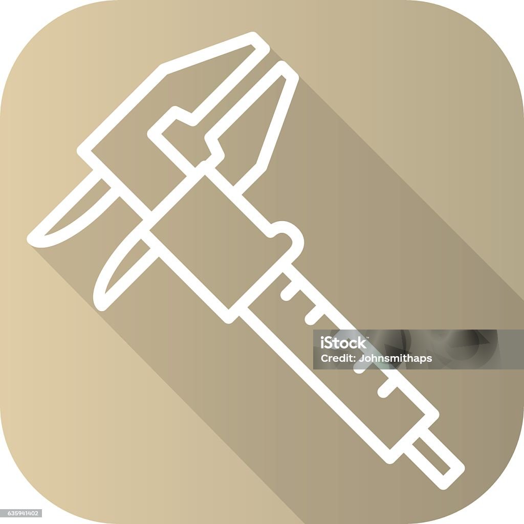 Caliper Flache Lineare Lange Schattensymbol Vektorliniensymbol Stock ... Caliper Flache Lineare Lange Schattensymbol Vektorliniensymbol Stock ...