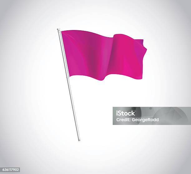 Bendera Merah Muda Di Tiang Bendera Terisolasi Di Latar Belakang Putih ... Bendera Merah Muda Di Tiang Bendera Terisolasi Di Latar Belakang Putih ...