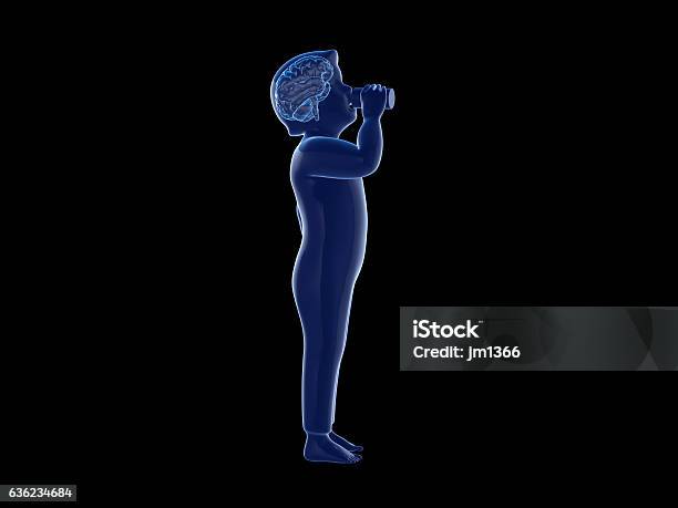 3d 렌더링 그래픽의 소년 마시는 우유 와 뇌 건강관리와 의술에 대한 스톡 사진 및 기타 이미지 건강관리와 의술 건강한