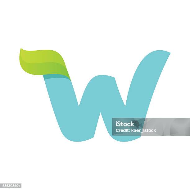 W 의 문자 아이콘 녹색 잎 알파벳 W에 대한 스톡 벡터 아트 및 기타 이미지 알파벳 W 잎 0명 Istock