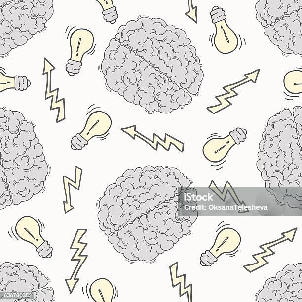 Brainstorm Seamless Pattern With The Human Brain Stock Illustration ... Brainstorm Seamless Pattern With The Human Brain Stock Illustration ...