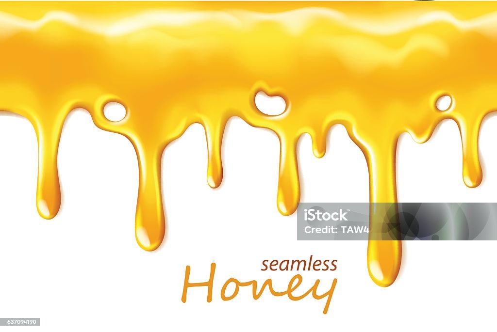 Seamless Dripping Honey Repeatable Isolated On White Stock Illustration