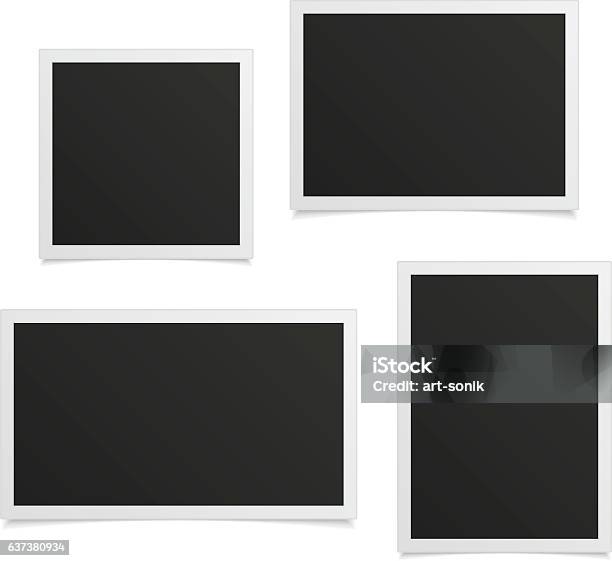 Retro Photo Frame Set向量圖形及更多印洗照片圖片 印洗照片 有邊框的 畫框 Istock