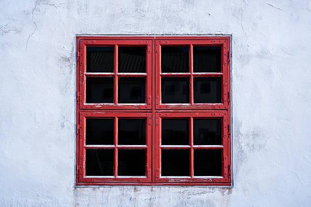 Free Stock Photo of Red window frame on white exterior wall | Download ...
