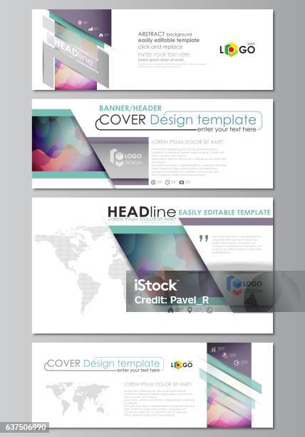 Media Sosial Dan Header Email Diatur Spanduk Modern Templat Bisnis