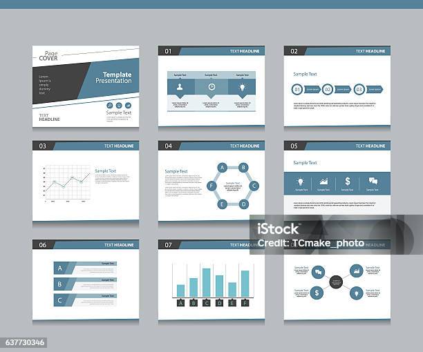 Page Layout Design Template For Presentation And Brochure向量圖形及更多企業圖片