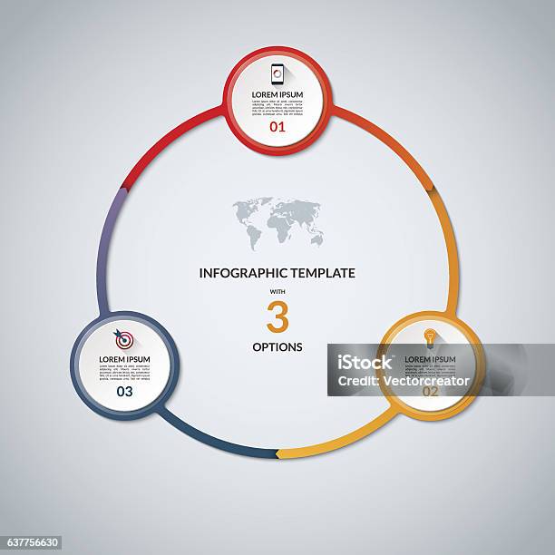 Infographic Circle With 3 Options向量圖形及更多三件物體圖片 三件物體 3號 圓形 Istock