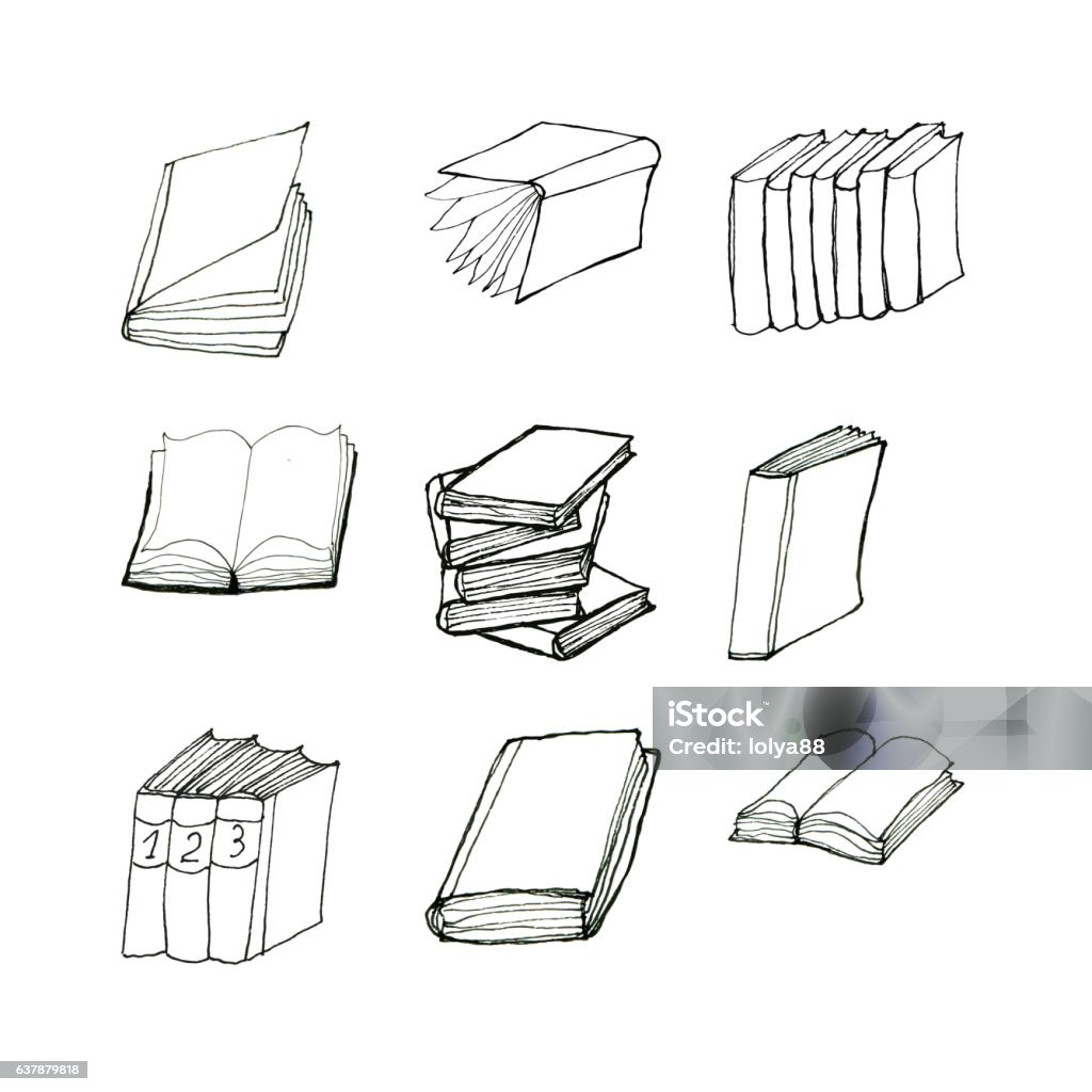 Book Doodles Set Stok Vektör Sanatı And Kitap‘nin Daha Fazla Görseli