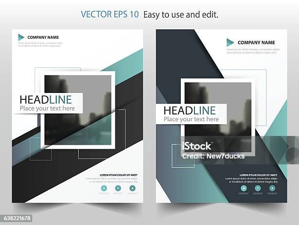 Blue Black Square Vector Laporan Tahunan Leaflet Brochure Flyer