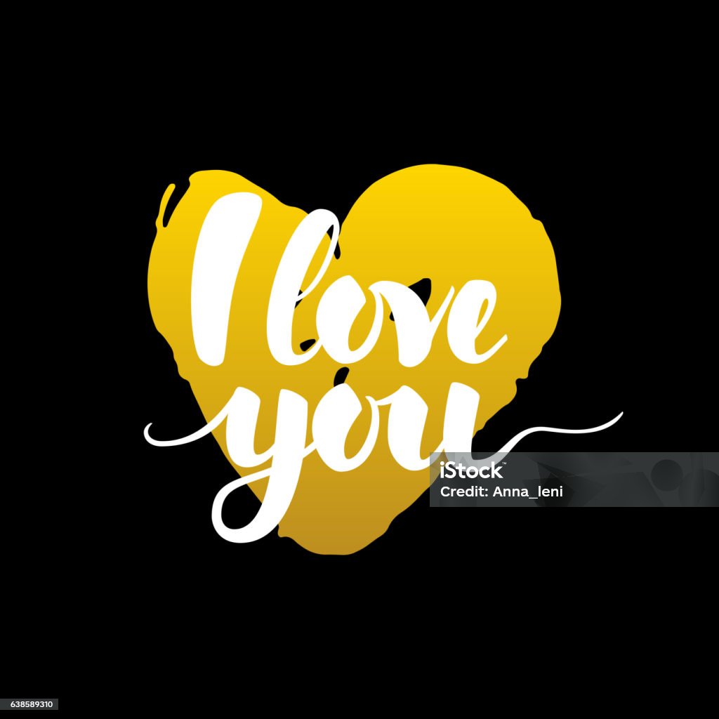 I Love You Handwritten Calligraphy Stock Illustration Download Image