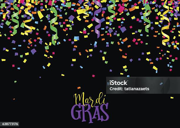 Vector Illustration Of Seamless Border Background With Confetti And