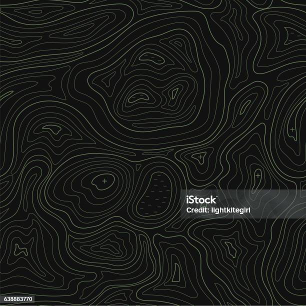 Abstract Earth Relief Map Seamless Pattern Vector Topographic
