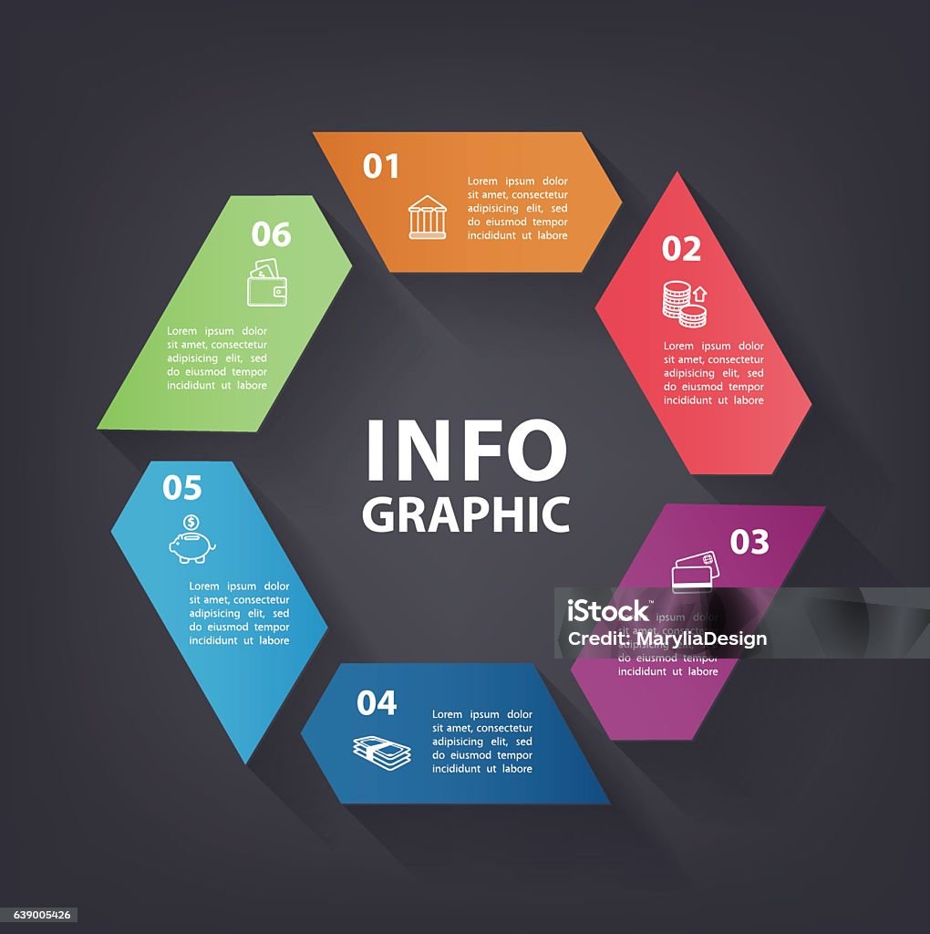 Vector Colorful Loop Infographic Template For Diagram Graph