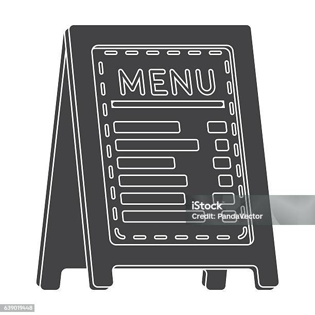 Menu De Licône De La Pizzeria Dans Un Style Noir Isolé Sur Blanc