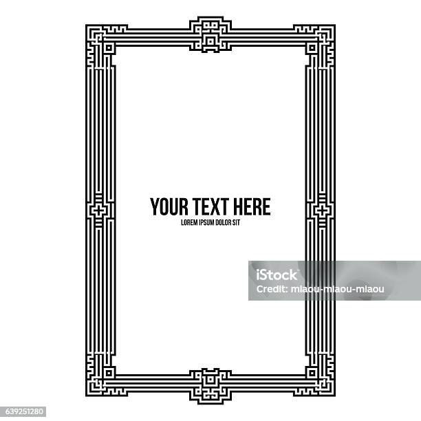 Art Deco Square Frame With Native American Elements Stockvectorkunst En