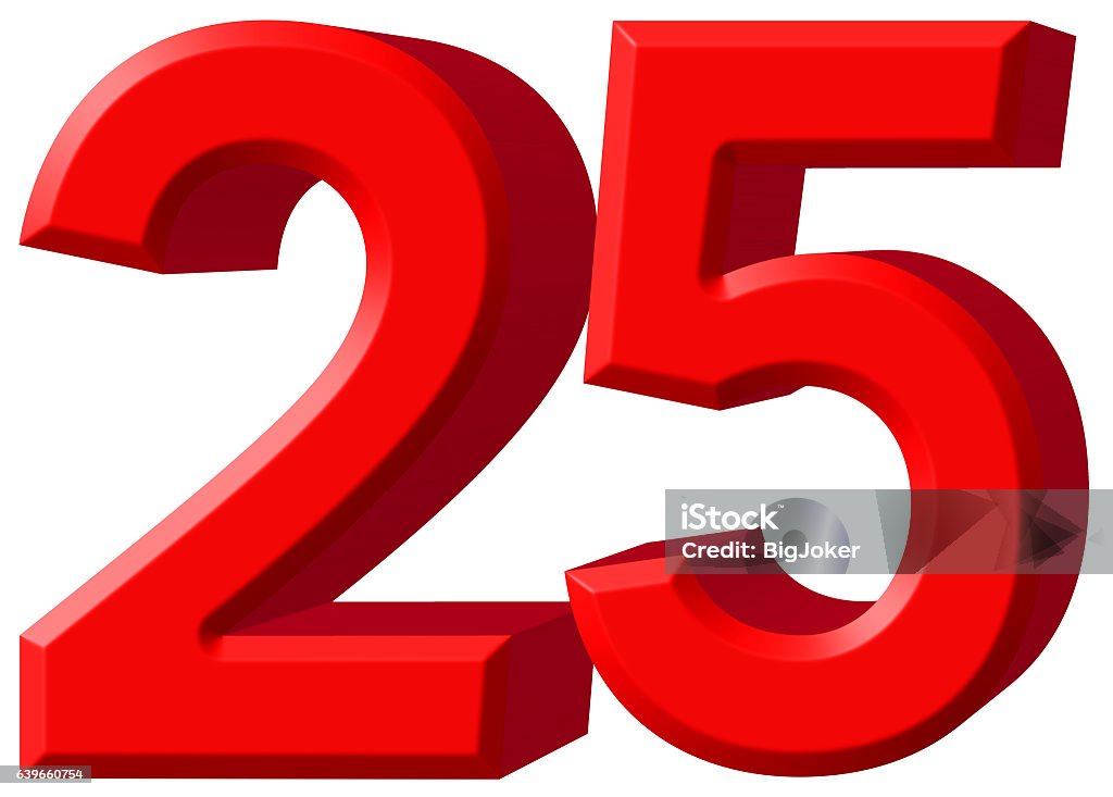 Photo libre de droit de Chiffre 25 Vingtcinq Isolé Sur Fond Blanc Rendu ... Photo libre de droit de Chiffre 25 Vingtcinq Isolé Sur Fond Blanc Rendu ...