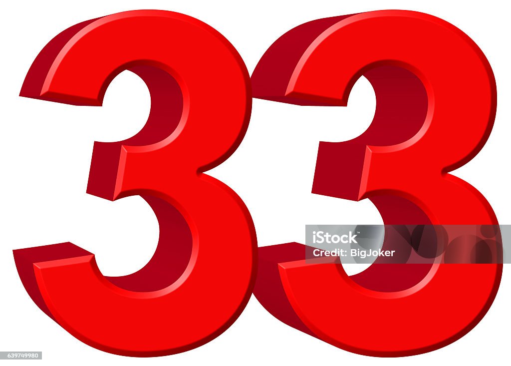 Photo libre de droit de Chiffre 33 Trentetrois Isolé Sur Fond Blanc 3d ... Photo libre de droit de Chiffre 33 Trentetrois Isolé Sur Fond Blanc 3d ...