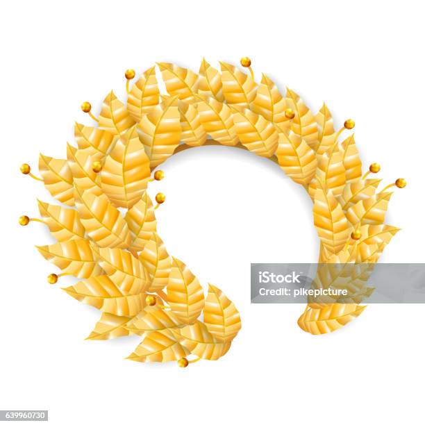 Couronne De Laurier Couronne Grecque Aux Feuilles Dor Illustration
