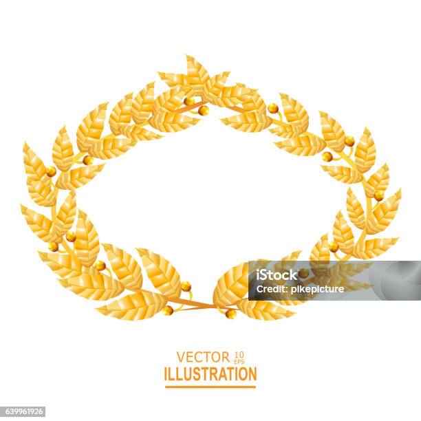 Couronne De Laurier Couronne Grecque Aux Feuilles Dor Illustration