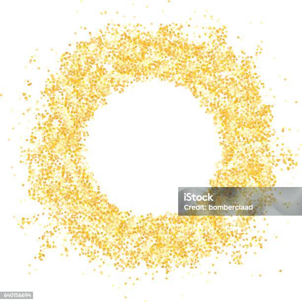 Glitter Gold Frame向量圖形及更多亮粉圖片 亮粉 彩色紙碎 插圖 Istock