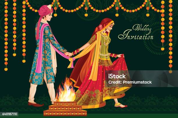 Pasangan India Dalam Upacara Pernikahan Satphera India Ilustrasi Stok ... Pasangan India Dalam Upacara Pernikahan Satphera India Ilustrasi Stok ...