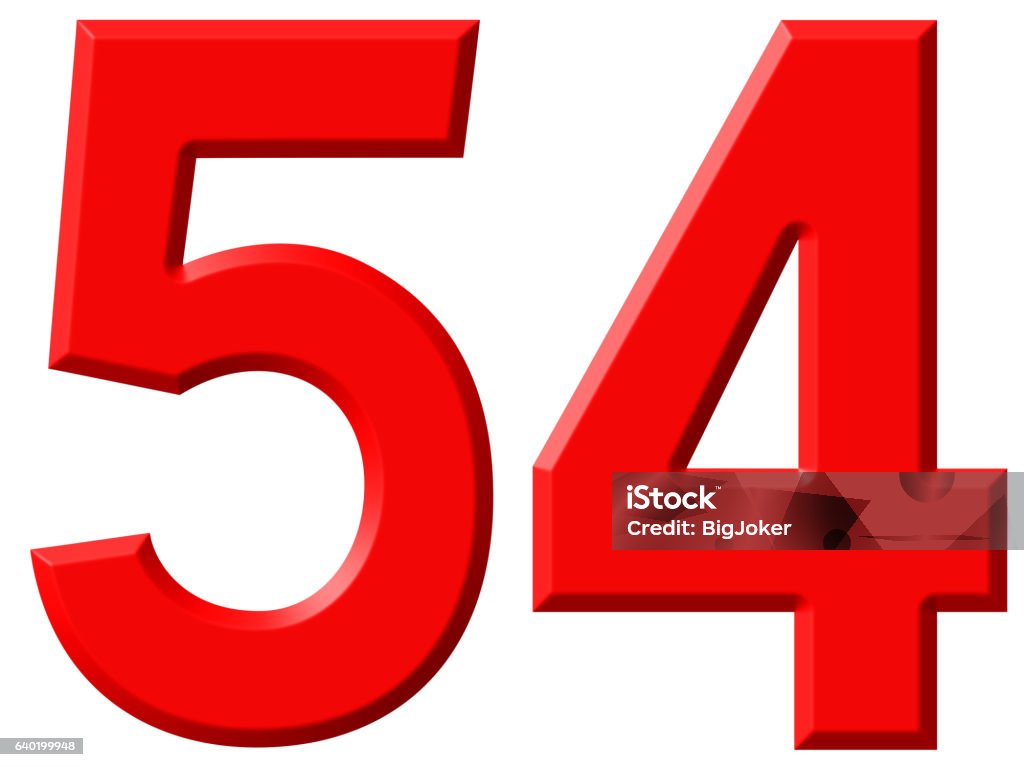 Numeral 54 Fifty Four Isolated On White Background 3d Render Stock ... Numeral 54 Fifty Four Isolated On White Background 3d Render Stock ...