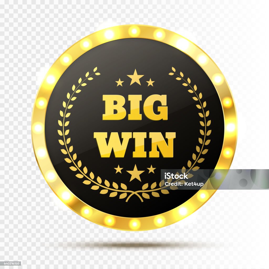 Big Win Retro Banner With Glowing Lamps Vector Stock Illustration ... Big Win Retro Banner With Glowing Lamps Vector Stock Illustration ...
