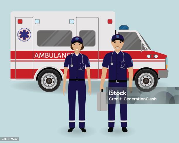 Konsep Staf Rumah Sakit Tim Paramedis Ambulans Dengan Mobil Ambulans ... Konsep Staf Rumah Sakit Tim Paramedis Ambulans Dengan Mobil Ambulans ...