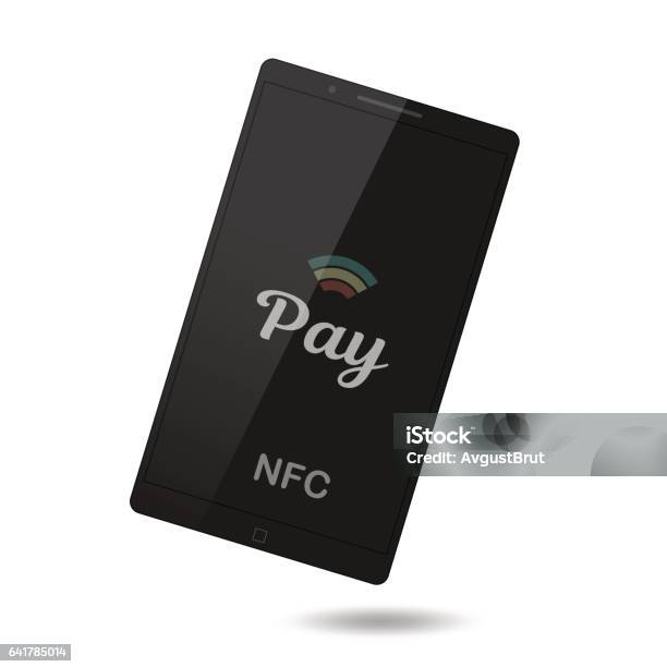 Nfc 결제 벡터 일러스트입니다 모바일 지불 여 물 게재 순위 만드는 무선 거래 Brand Name Mobile Payment에