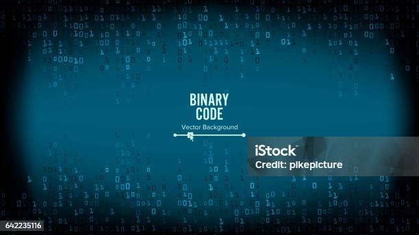 Binaire Code Achtergrond Vector Algoritme Binary Gegevens Code Decoderen En Coderen Rij Matrix