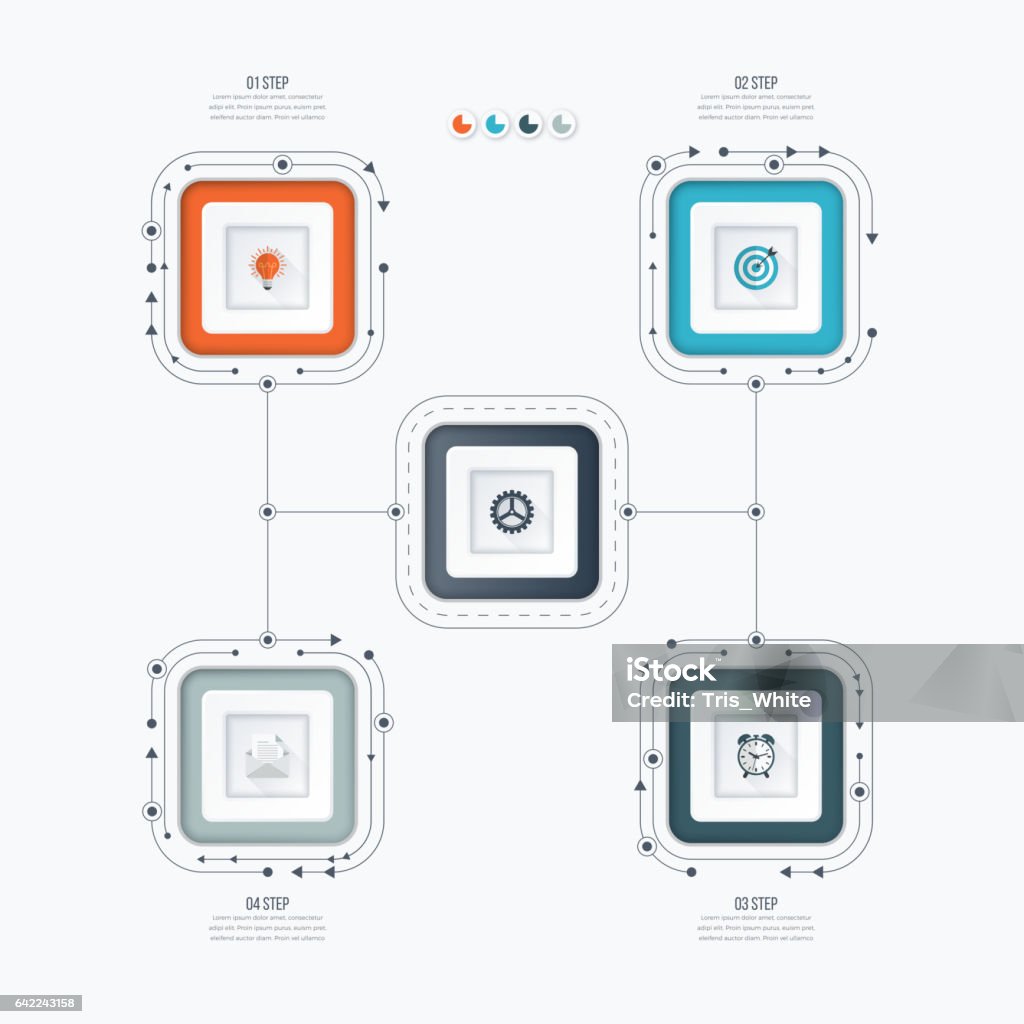 Infographics Template Four Options With Square Stock Illustration ... Infographics Template Four Options With Square Stock Illustration ...